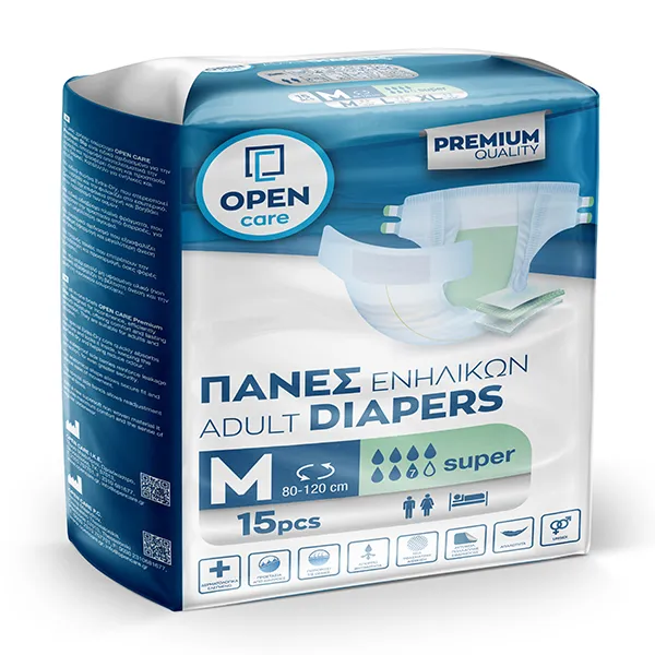 Πάνες Ενηλίκων Open Care, Super, Medium, 15τεμ. - Opencare.gr